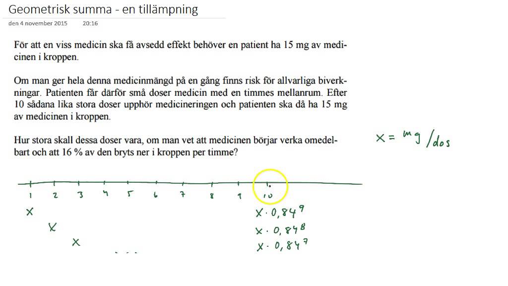 Geometrisk summa, en tillämpning - YouTube