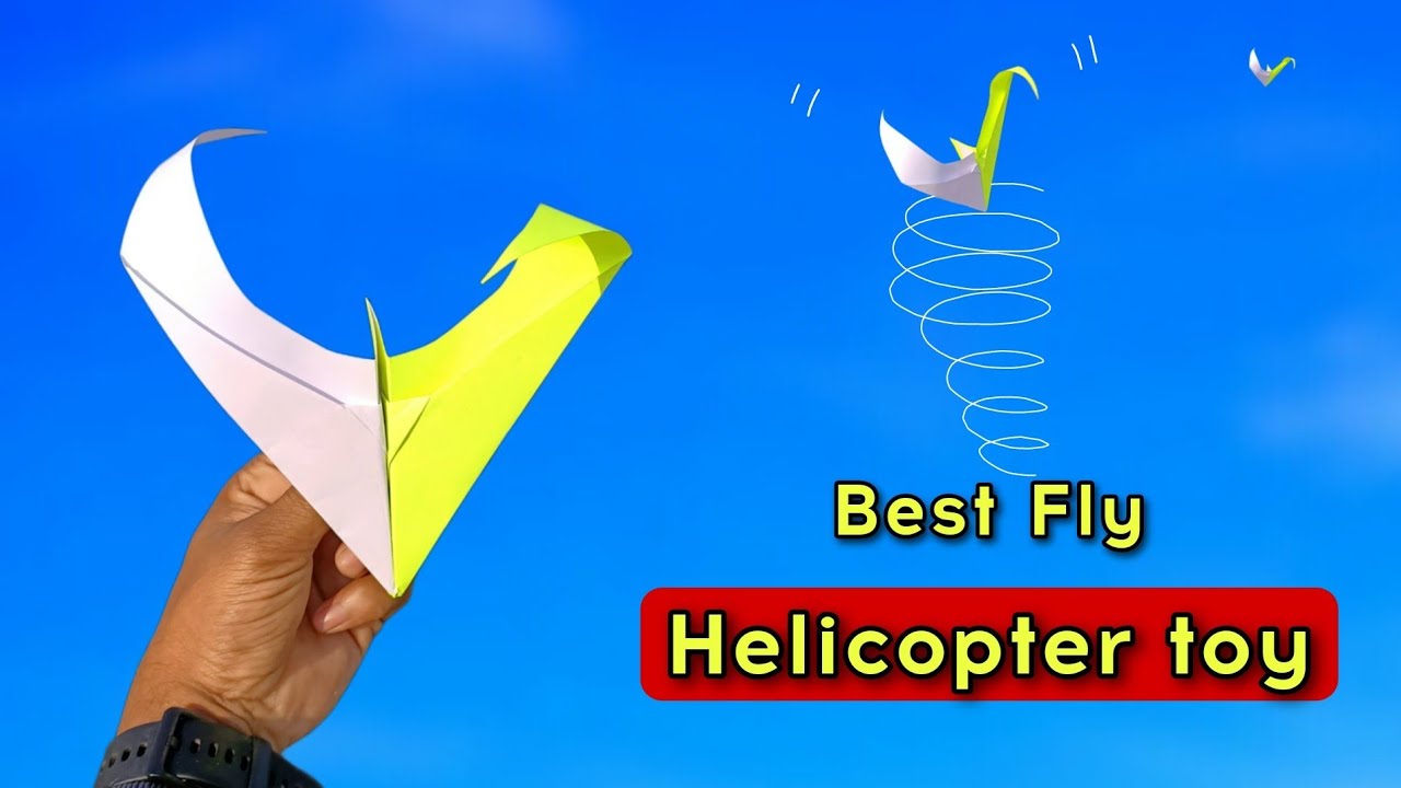 best paper flying helicopter (Dual Paper) how to make helicopter ...