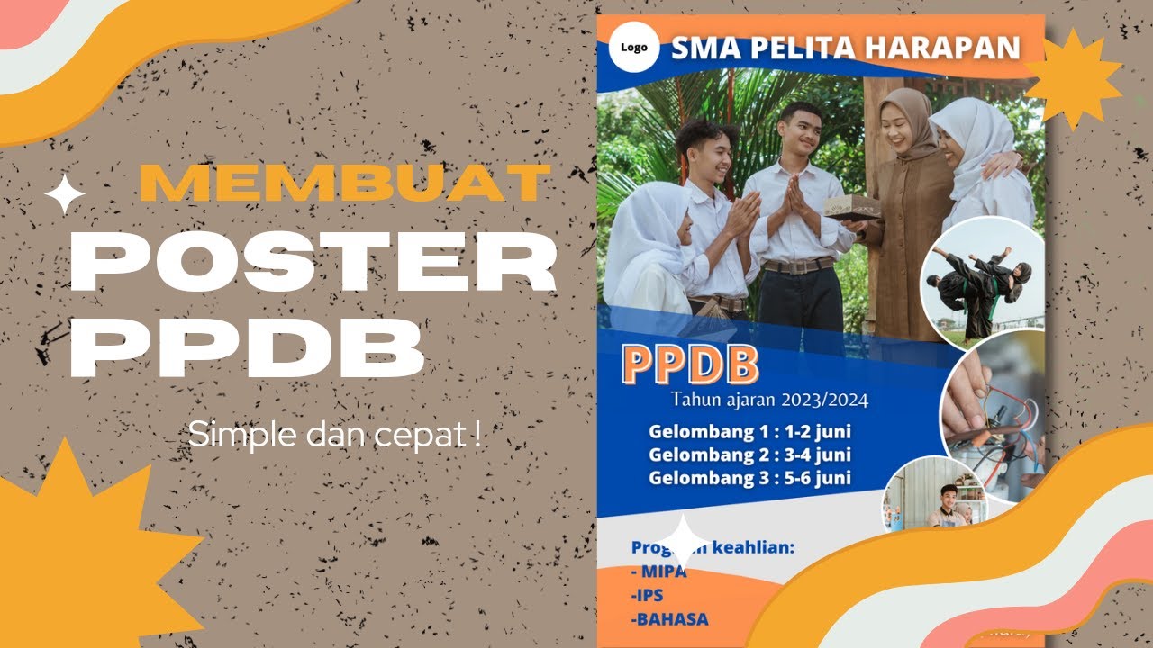 Cara membuat poster PPDB di canva terbaru | Tahun ajaran baru 2023-2024 ...