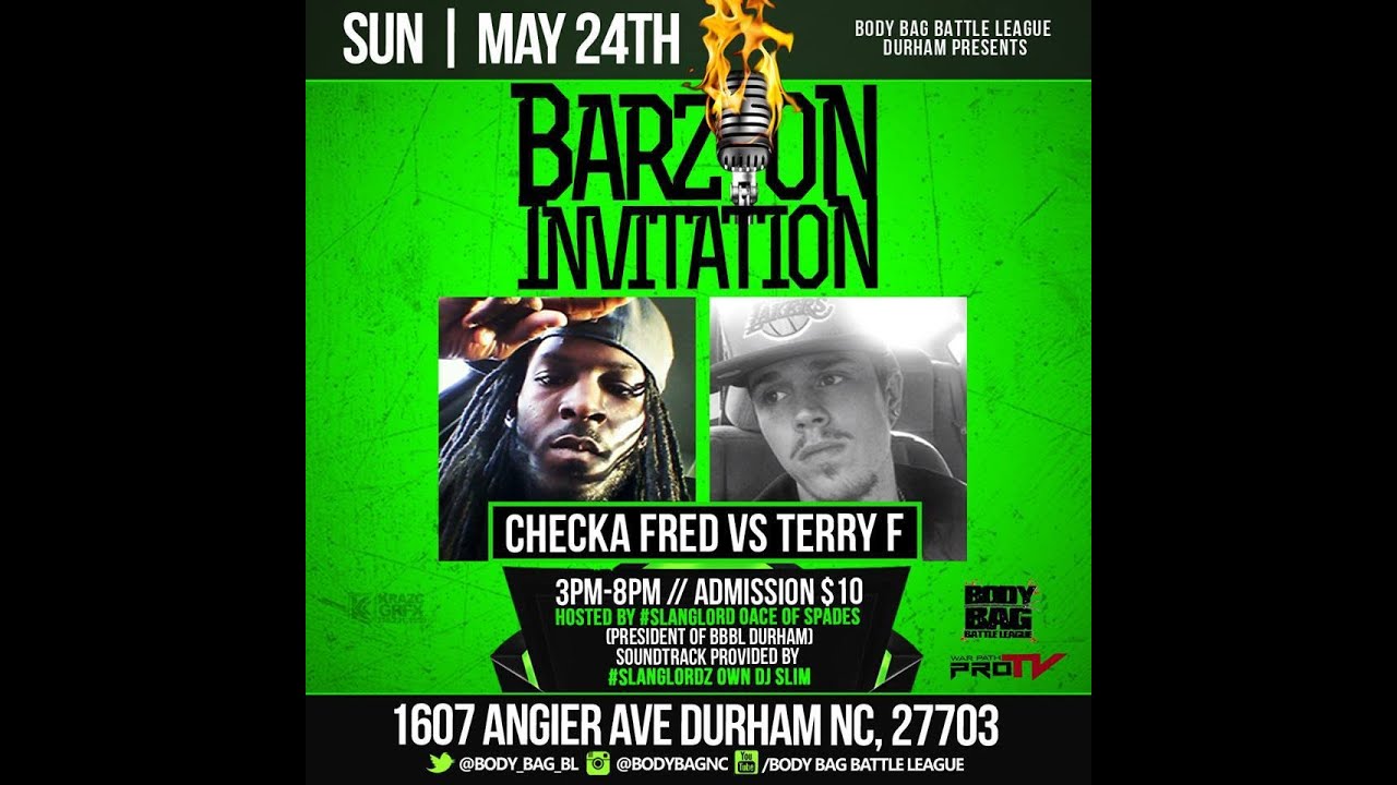 BODY BAG BATTLE LEAGUE PRESENTS-CHECKA FRED VS TERRY F - YouTube