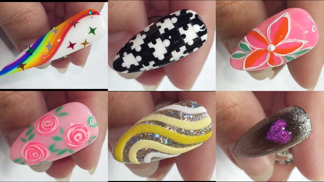 #169 nail art design compilation | nail art at home | normal nail art ...