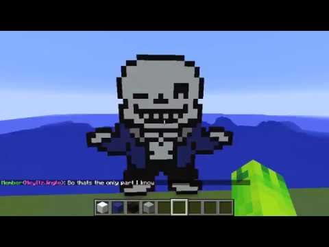 Sans the skeleton pixel art redo || Minecraft - YouTube