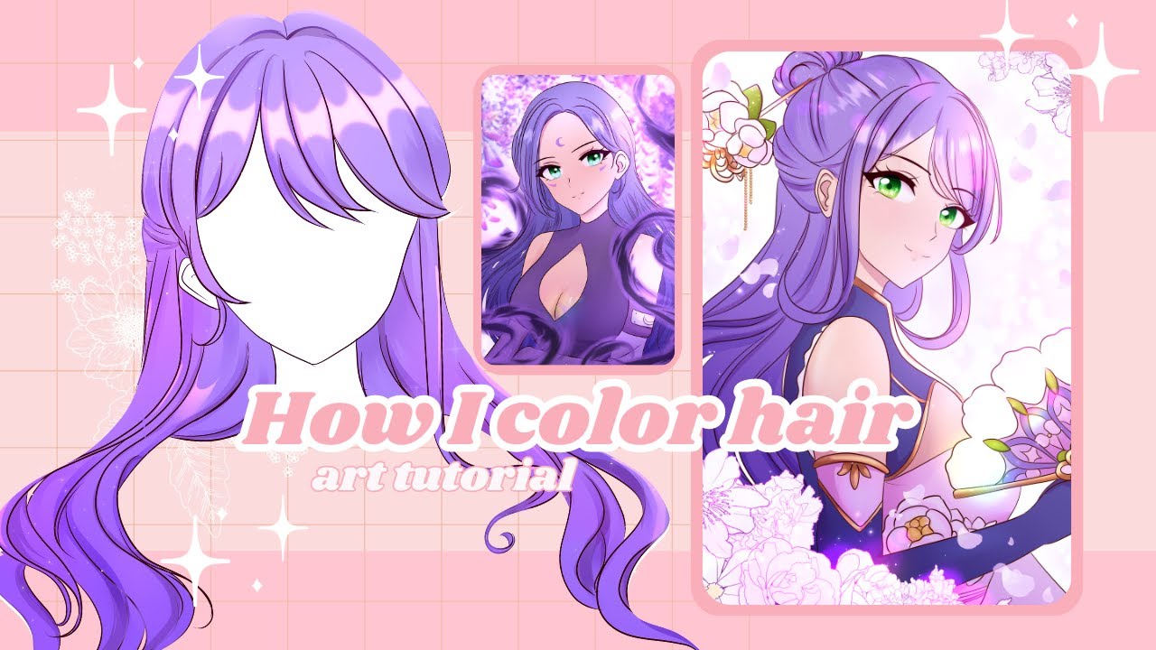 ART tutorial ♡ drawing and coloring hair - YouTube