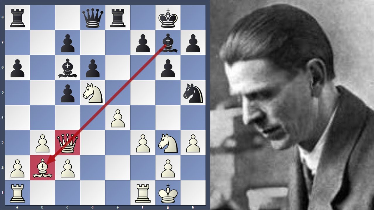 Geza Maroczy vs Gyula Makovetz 1895 Queen Sacrifice Showdown - YouTube