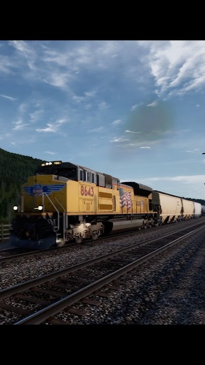 UP 8643 on TSW5 with real sound - YouTube