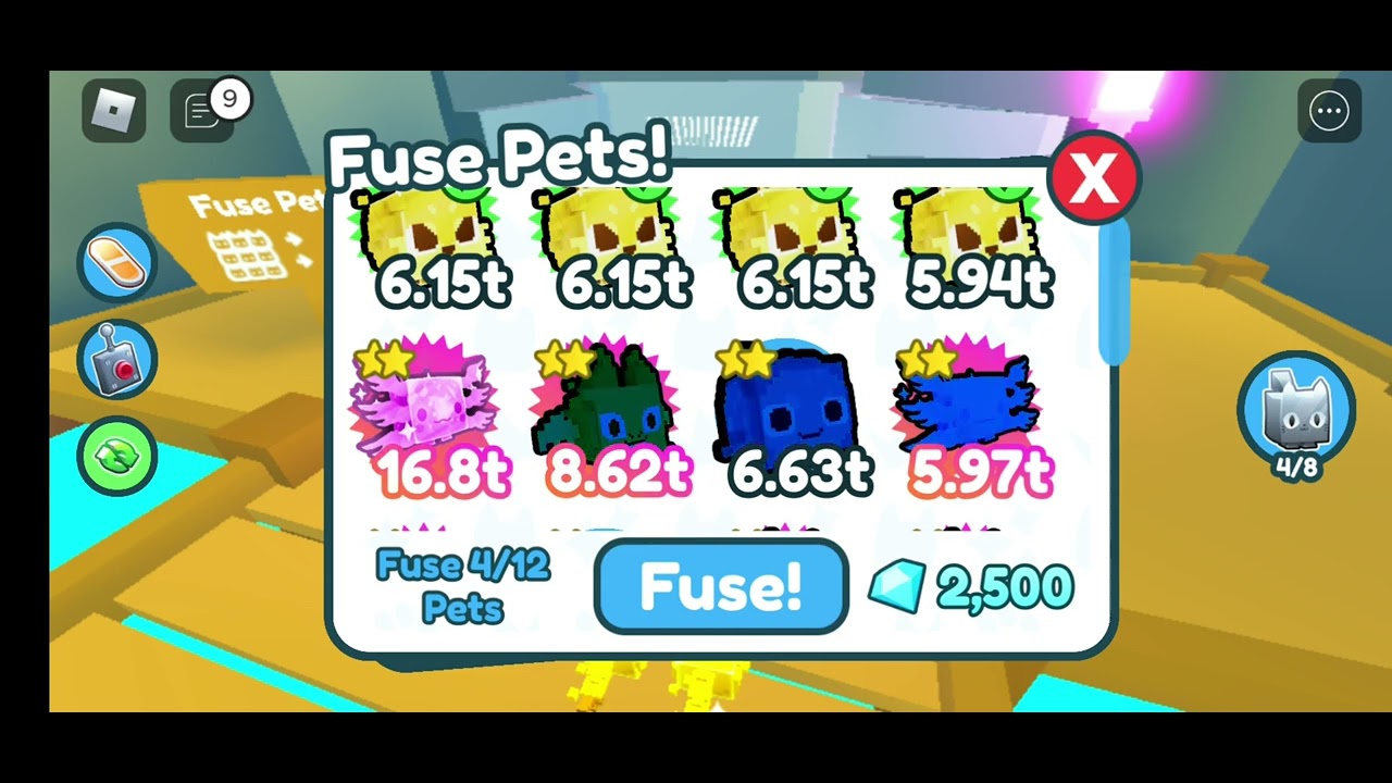 What Happens When You Fuse 4 Golden Pixel Wolf |[8-Bit] Pet Simulator X ...