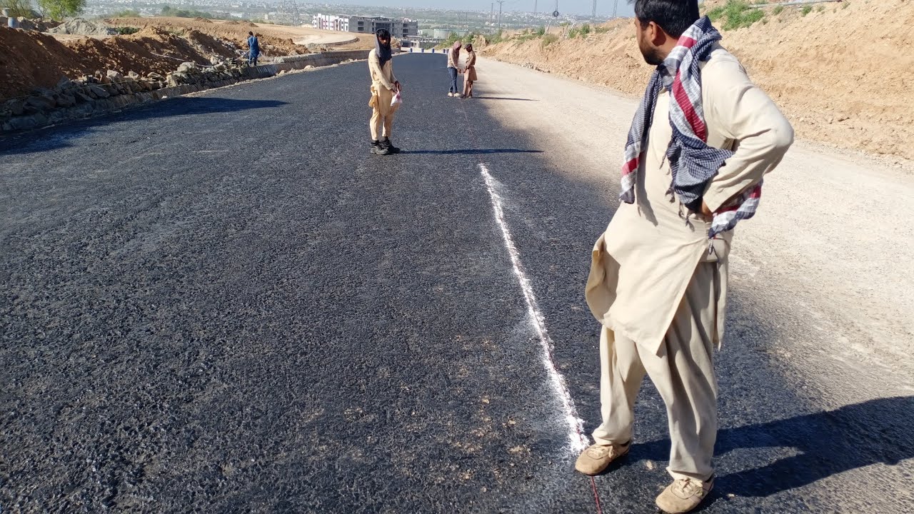 How To Layout Of Asphalt Work Step 04 || Center Line & Leveling - YouTube