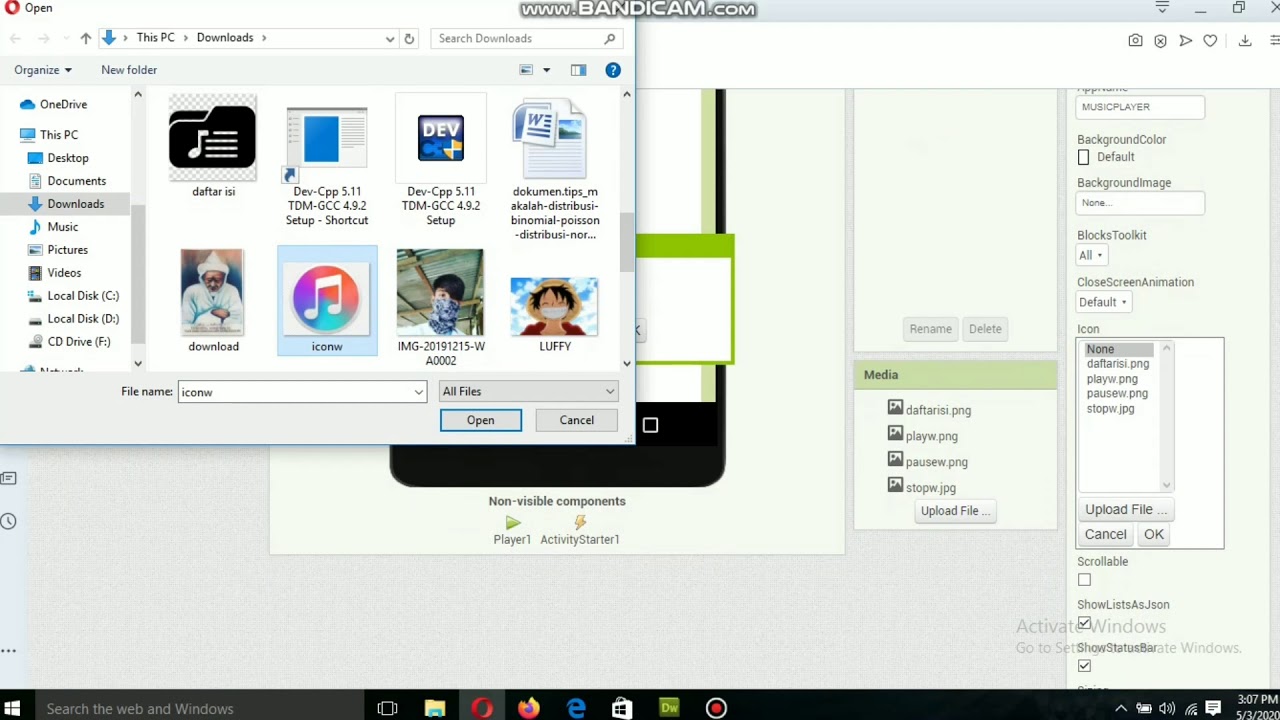 Tutorial membuat music player menggunakan app inventor - YouTube