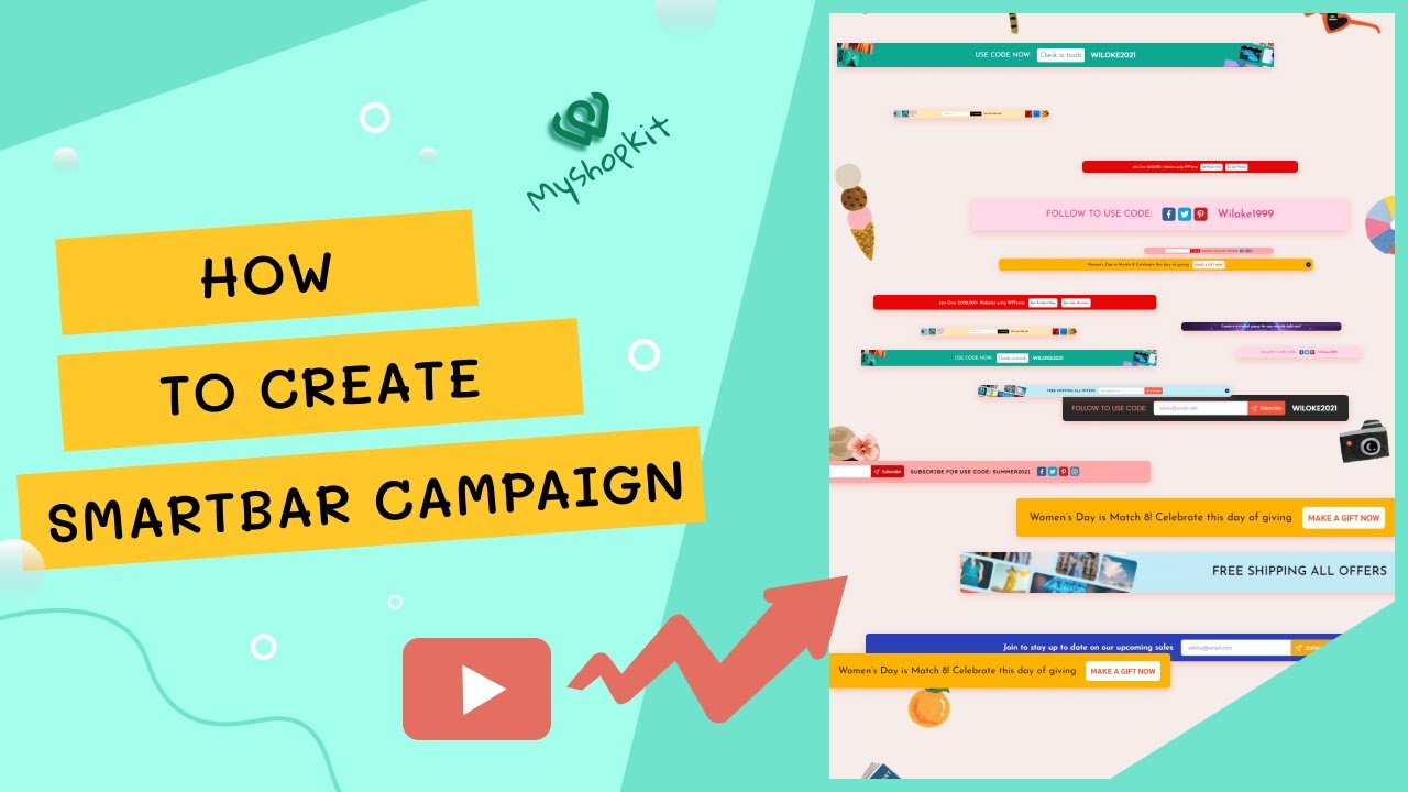 Shopify Announcement Bar: MyShopKit SmartBar - YouTube