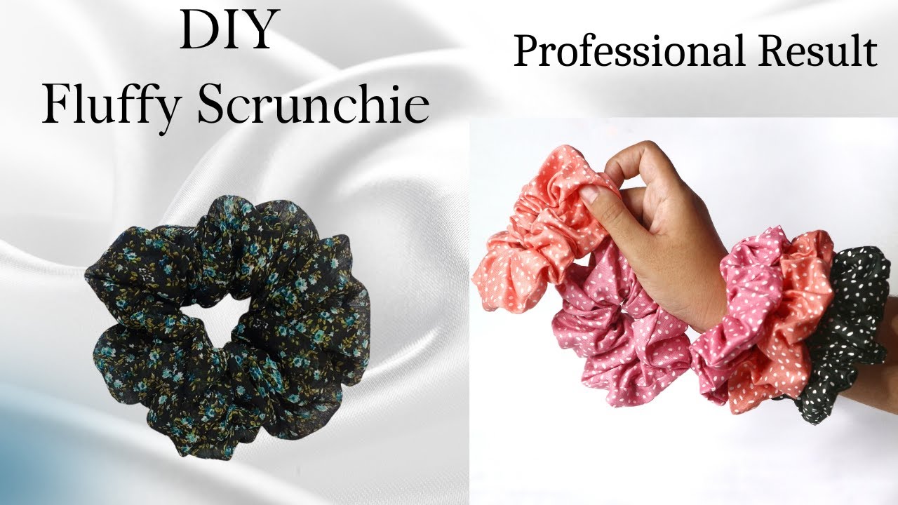Diy Fluffy Scrunchie | Large Scrunchie Tutorial - YouTube