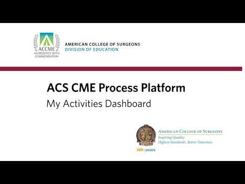 ACS CME My Activities Dashboard