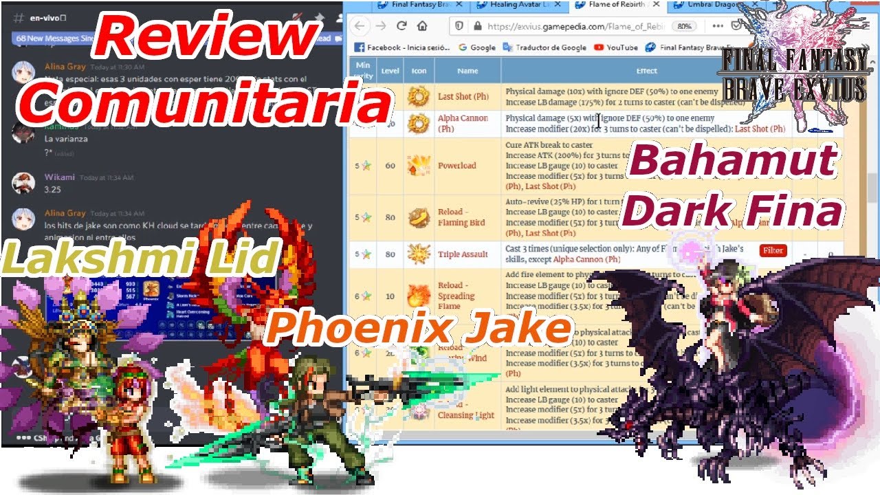FFBE Review: Bahamut Dark Fina, Phoenix Jake, Lakshmi Lid - YouTube