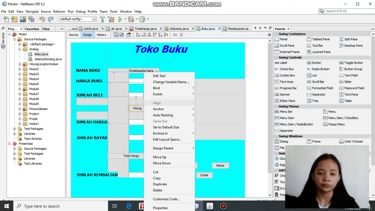 Pembuatan aplikasi GUI tentang toko buku - YouTube