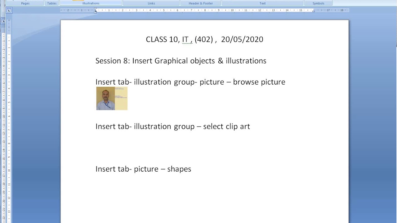 Gavpsk E Classes Class X It402 Session 8 20052020 Inserting Graphical Objects