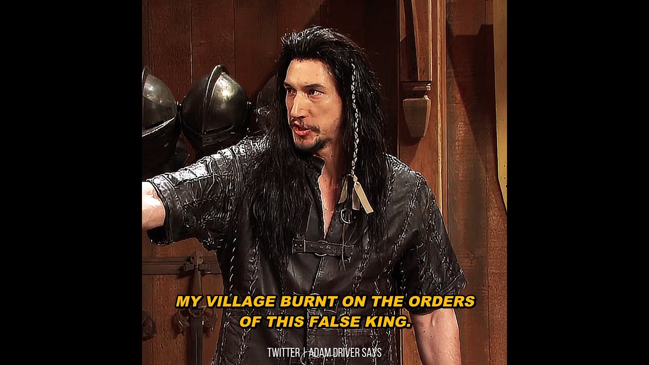 Adam Driver getting too into character as Red and Yellow Knight on ...