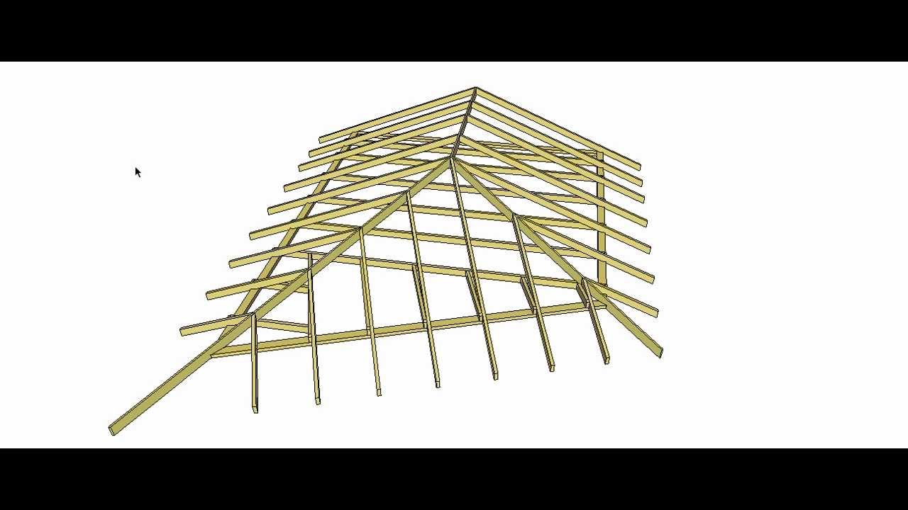 Oblique End Roof - Geometrically develop roof members positions. - YouTube