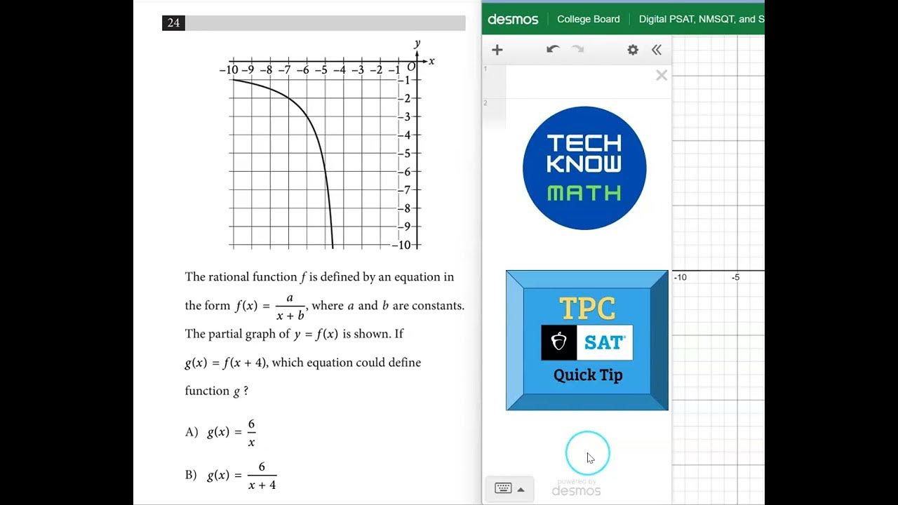 TPC #SAT QT 7 - Transform Rational Functions - YouTube