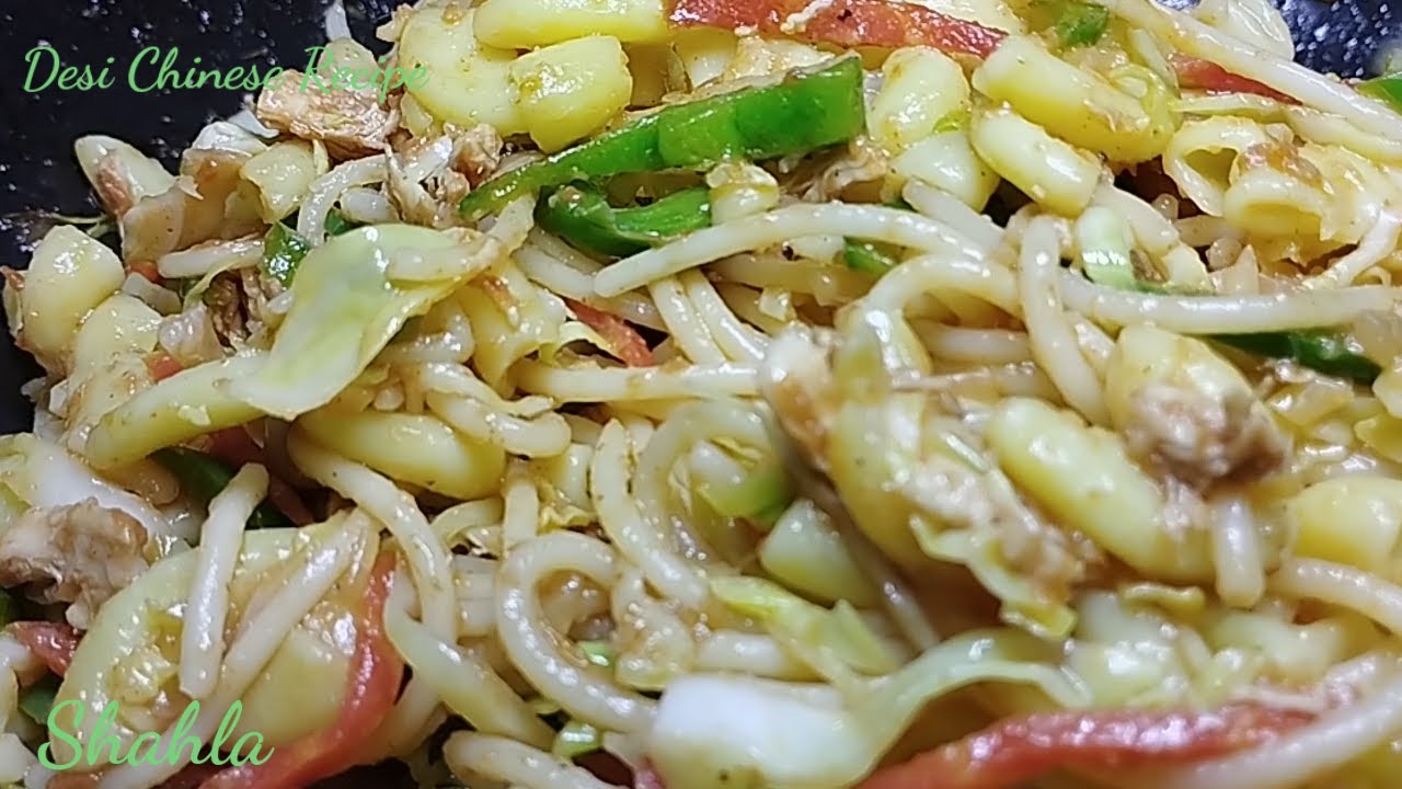 Desi style mecroni with spegtey/pakistani style spicy chicken nacroni ...