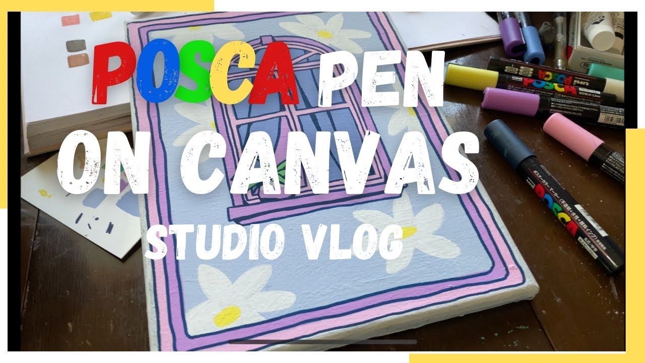 Posca Pen on Canvas // Paint with me // Another window scene! - YouTube