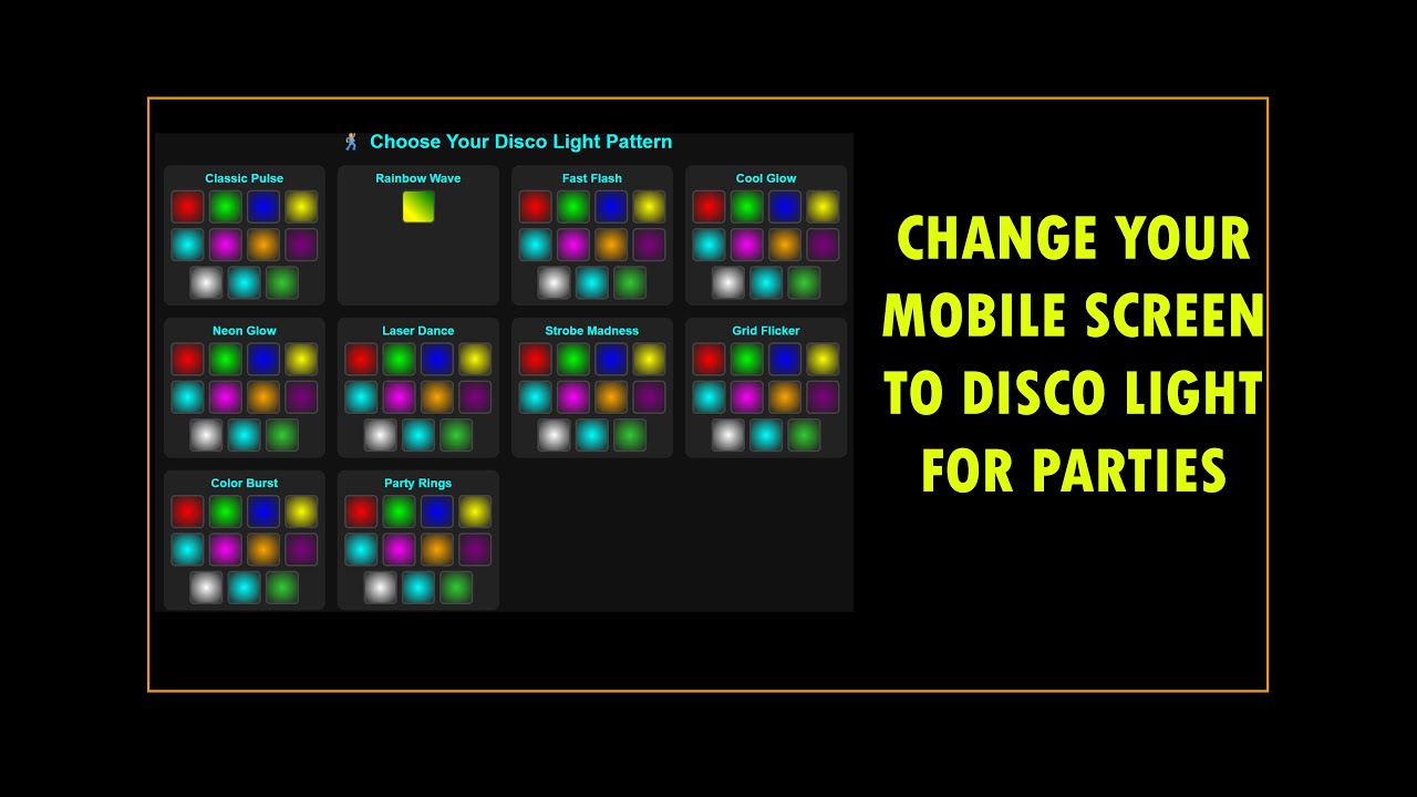 Turn Your Mobile screen Into a Disco Light Party - YouTube