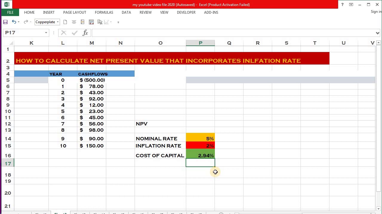 HOW TO CALCULATE NET PRESENT VALUE THAT INCORPORATES INFLATION RATE HOW TO CALCULATE NET PRESENT VALUE THAT INCORPORATES INFLATION RATE