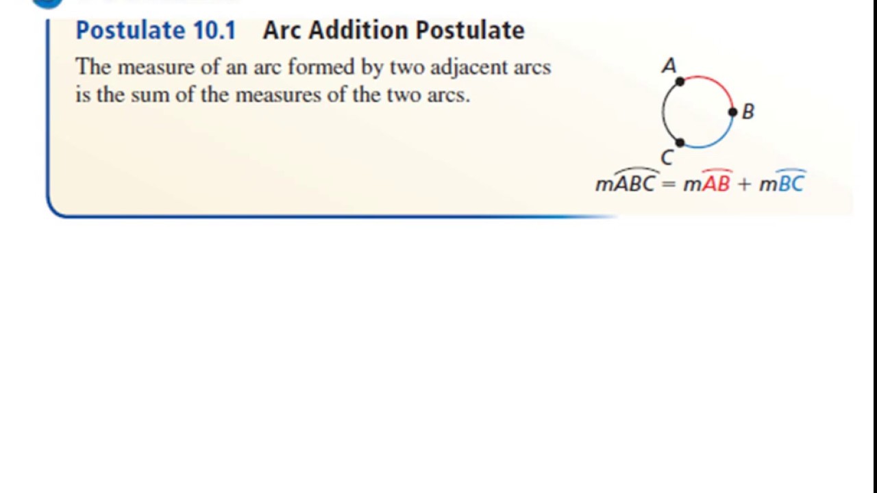 Arc Addition Postulate - YouTube