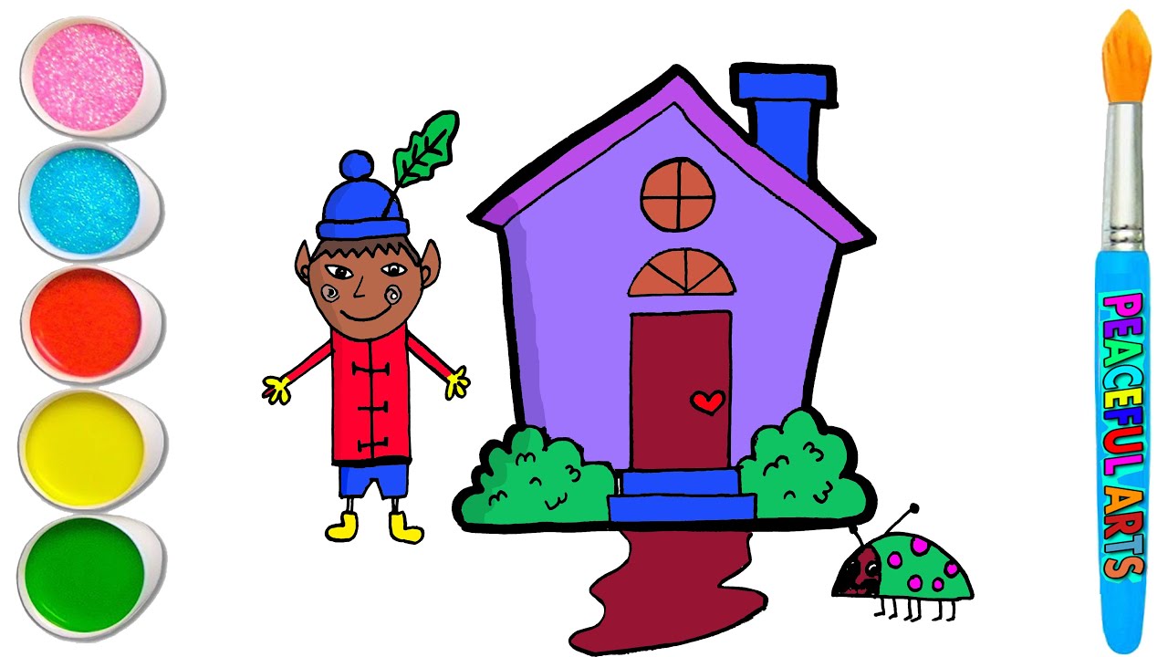 House And Boy Drawing - How to Draw a Simple House Step By Step Very ...