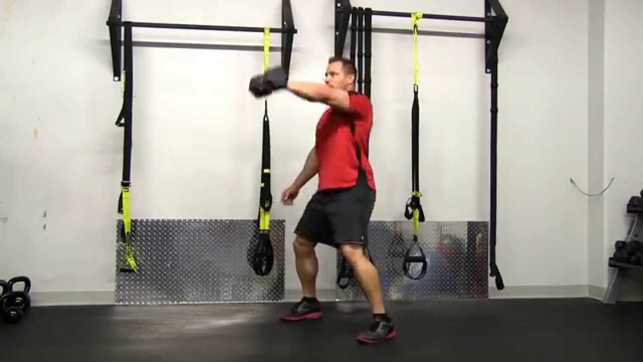 Single Arm Elevated Heel Dumbell Swing - YouTube