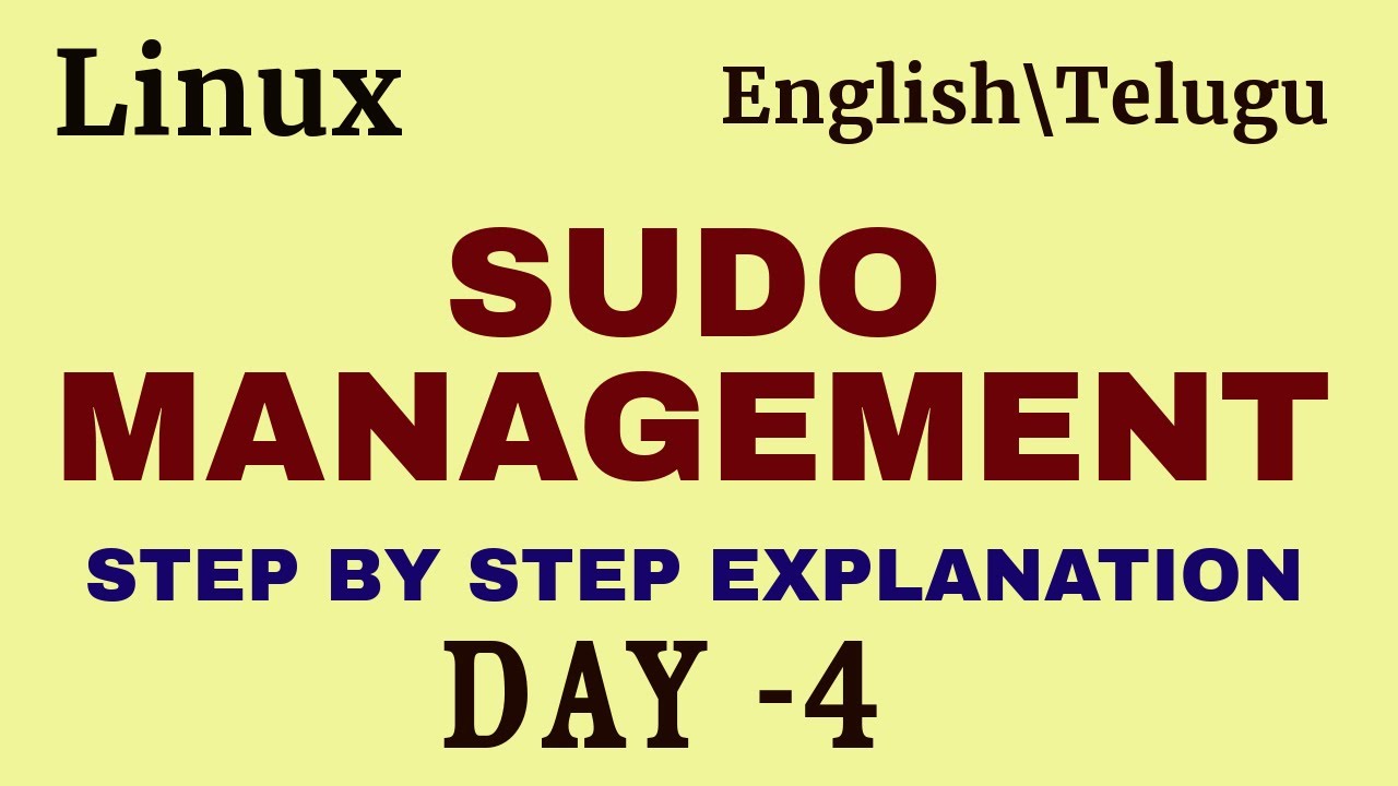Linux | Sudo Management step by step explanation | Freshers | Exp ...