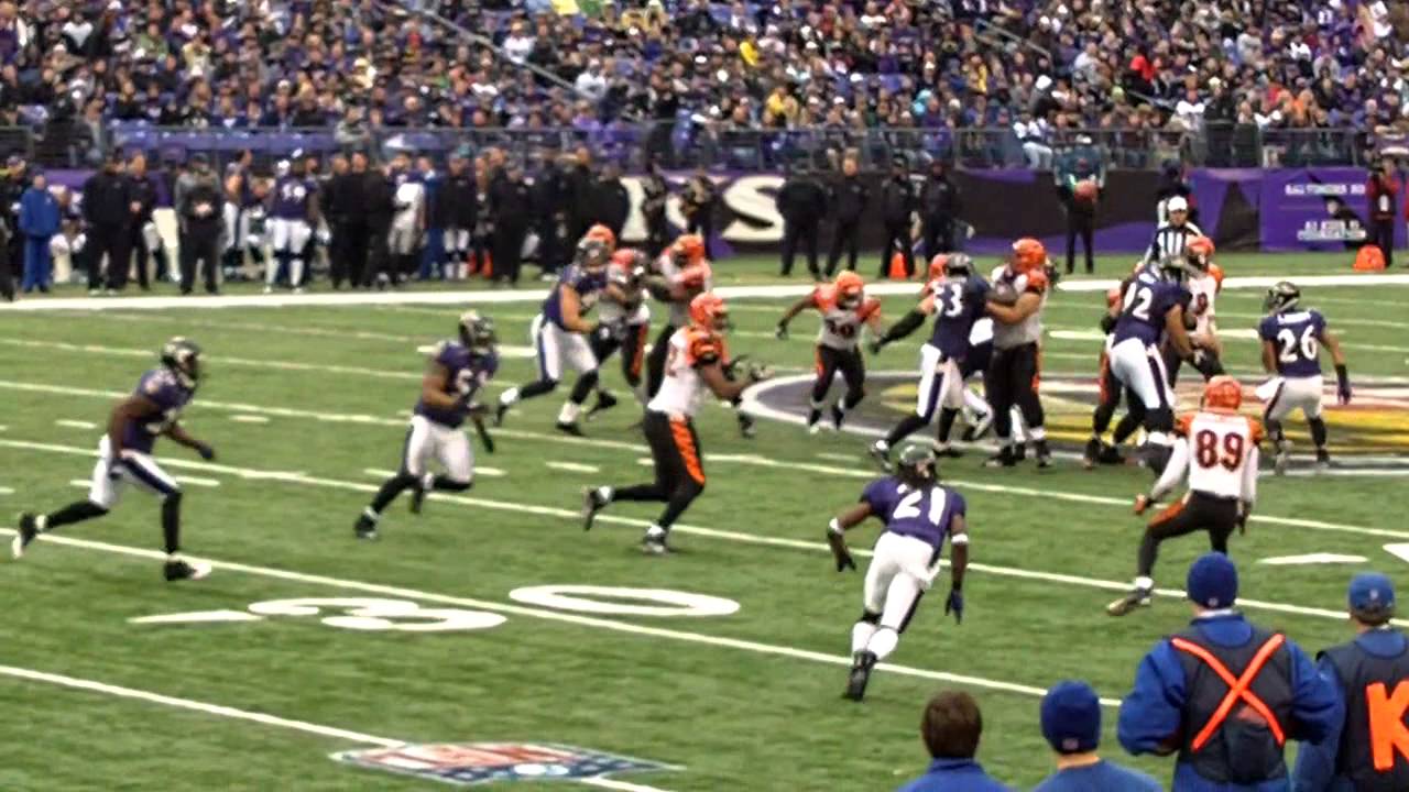 Ray Lewis puts in a big hit on The Bengals - YouTube