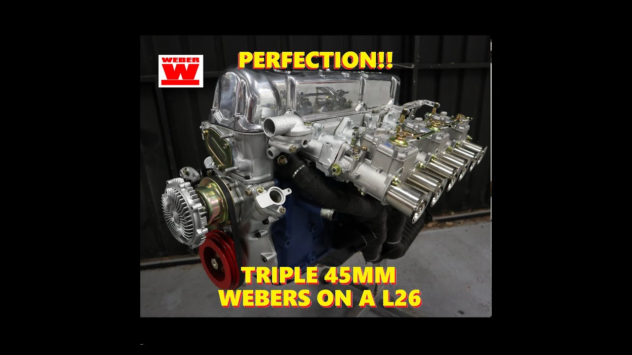 Fitting triple Webers on a Datsun 260z L26 engine - YouTube