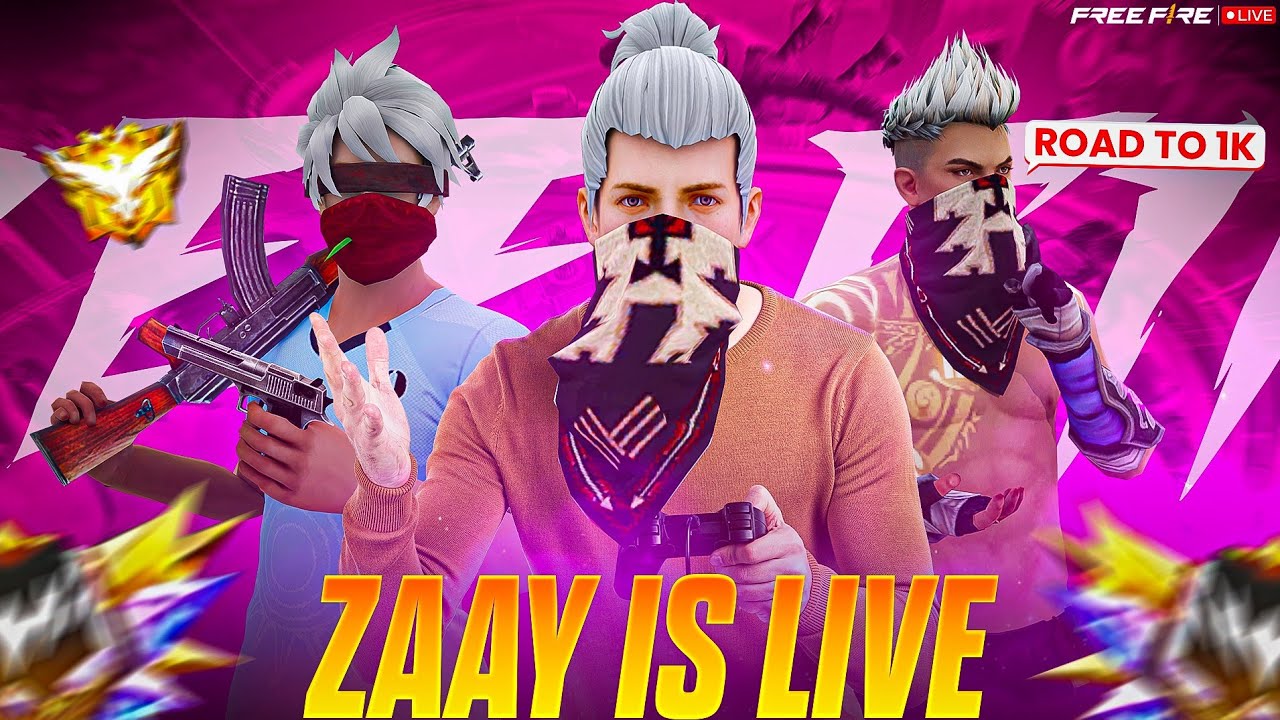ZAAY IS LIVE! | COMEBACK | ROAD TO 1K | GARENA FREE FIRE🔥!! - YouTube