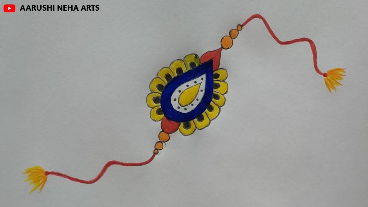 How to draw colourful Rakhi easily step by step || Rakshabandhan ...