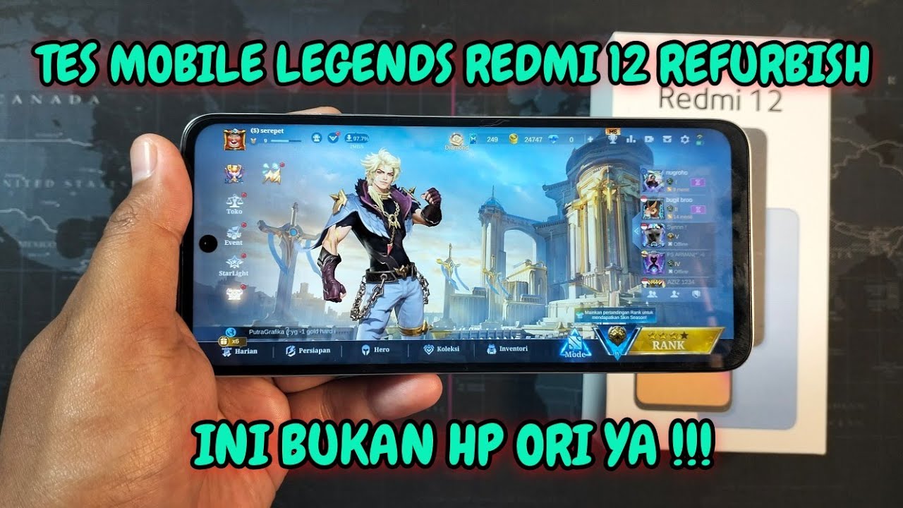 TES MOBILE LEGENDS REDMI 12 REFURBISH . INI BUKAN HP ORI !!! - YouTube