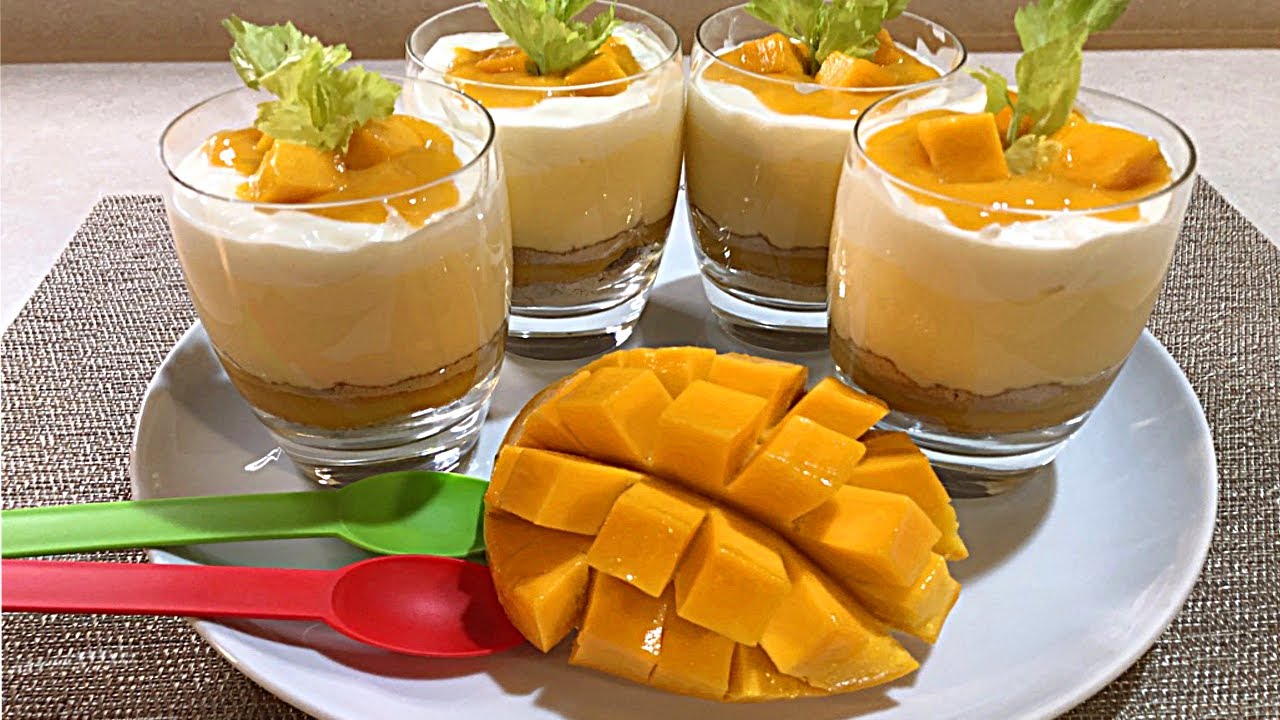 Mango Graham Cake In A Glass Cup - YouTube