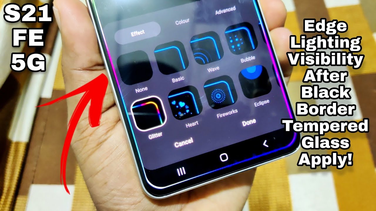 Galaxy S21 FE Edge Lighting Feature Visibility After Applying Black ...