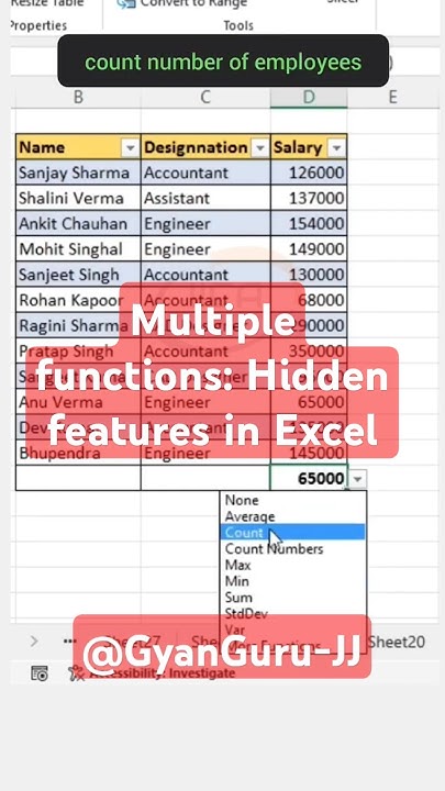 Multiple functions: Hidden features in Excel. #shorts #shortsfeed #excel #exceltips #exceltricks ...