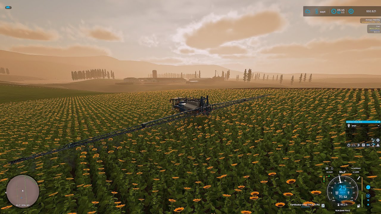 FS22 # Spraying the sunflower field - YouTube