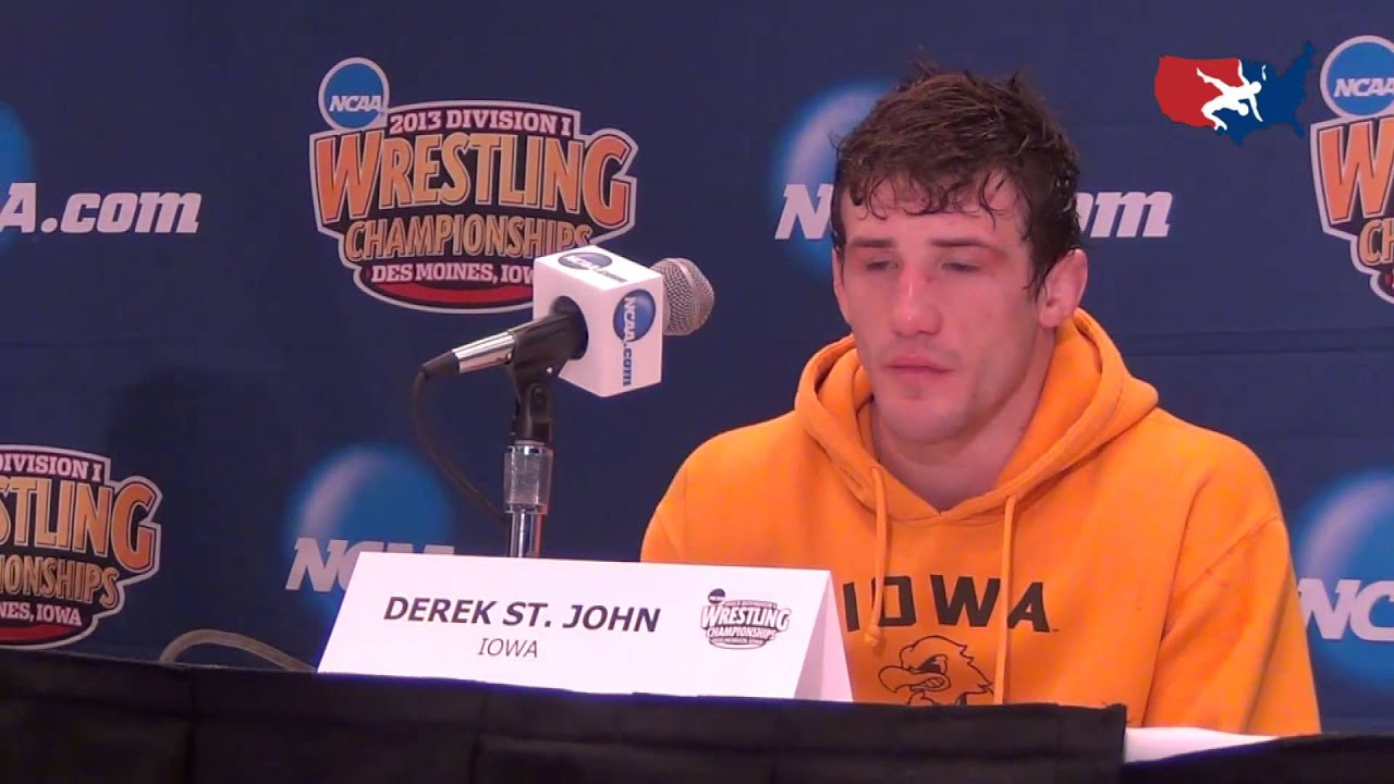 Derek St John Iowa after 157 lbs semifinal win - YouTube