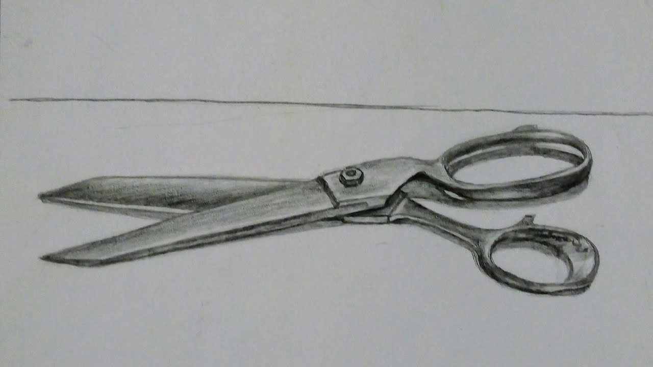 still life#objectdrawing#Scissor Still Life-3D Object Drawing with ...