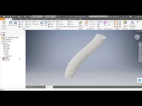 Inventor How To - Extrude along a path - YouTube