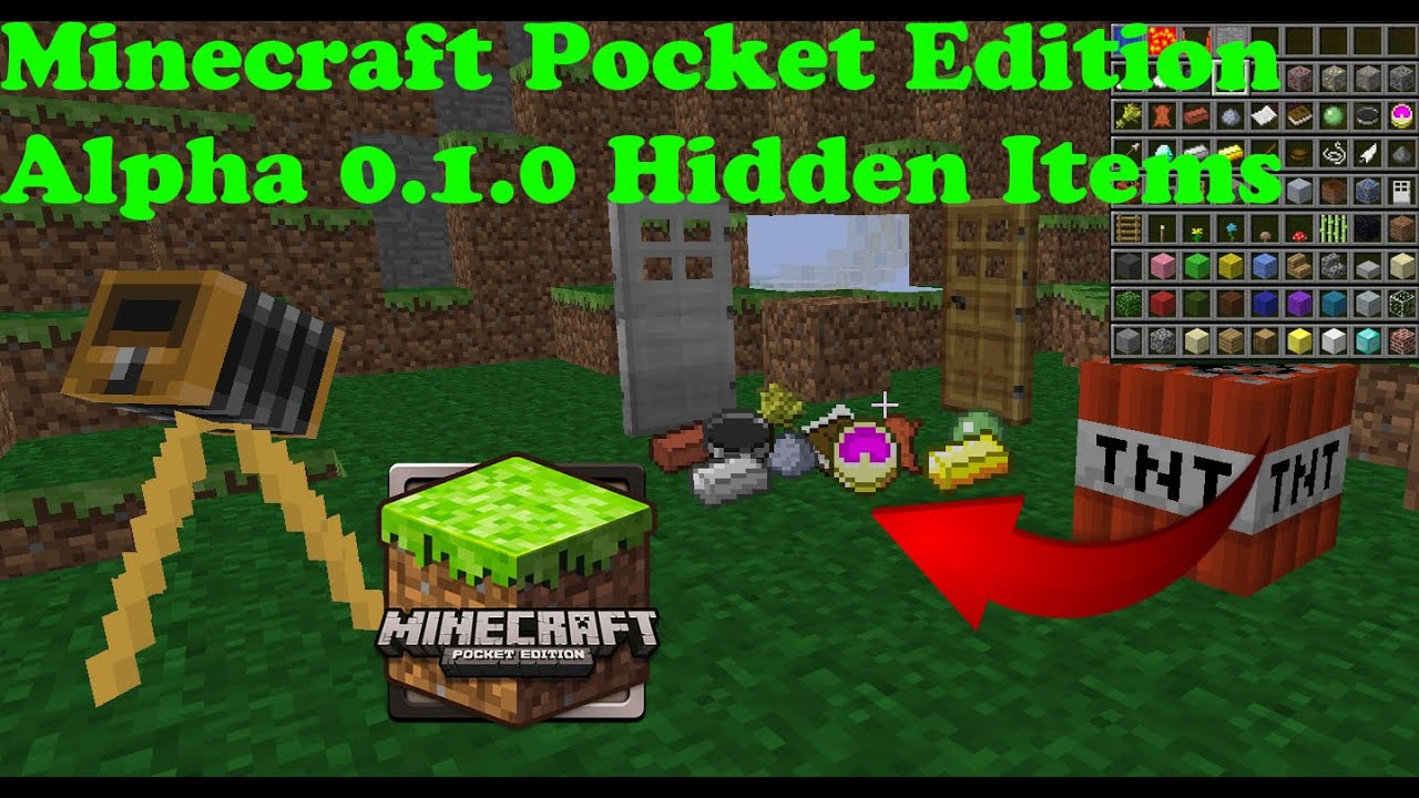 The Hidden Items of Minecraft Pocket Edition Alpha - YouTube