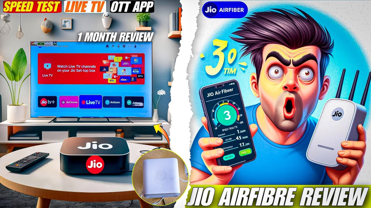 Jio Airfiber in village | 1 month review | setup box channel & OTT ...