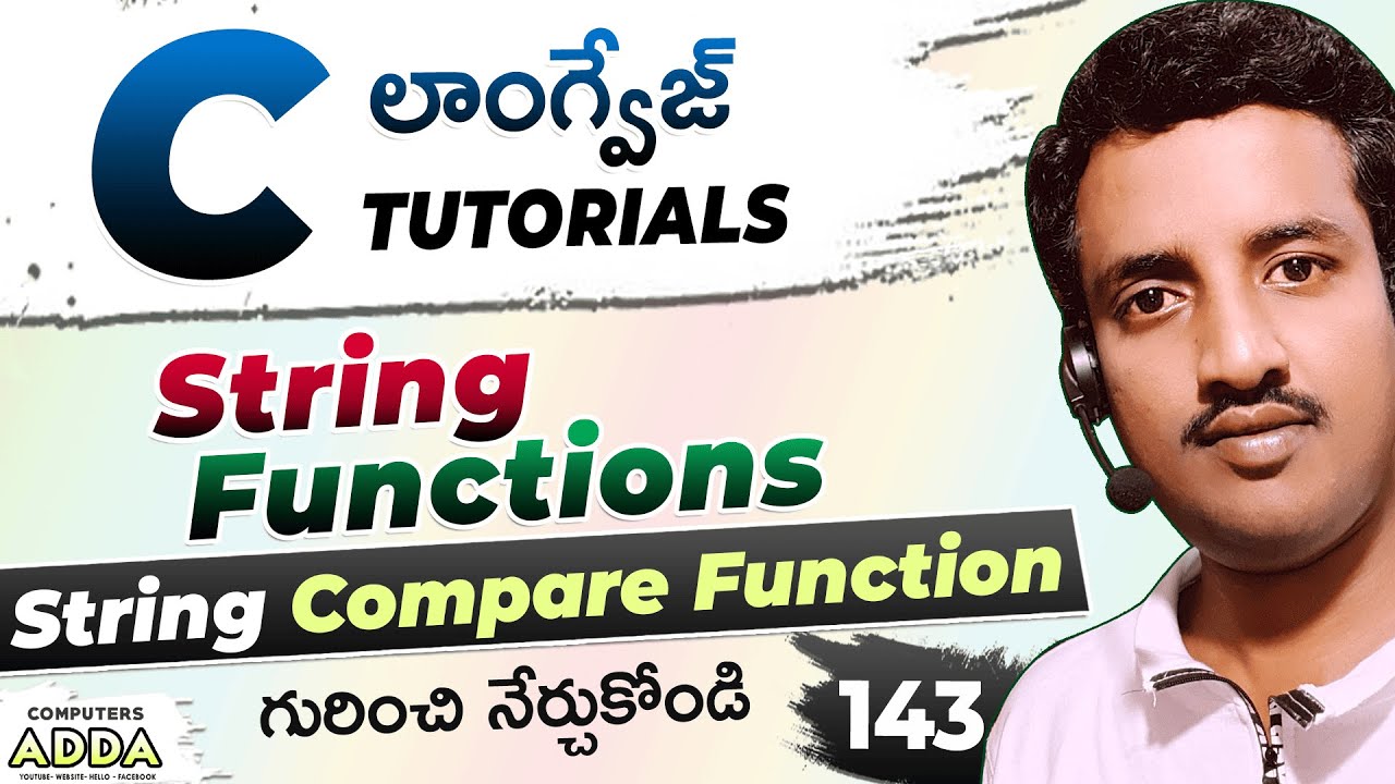 143👉Two Dimensional Array in C-Language Telugu || String Functions| String Compare | Find Big ...