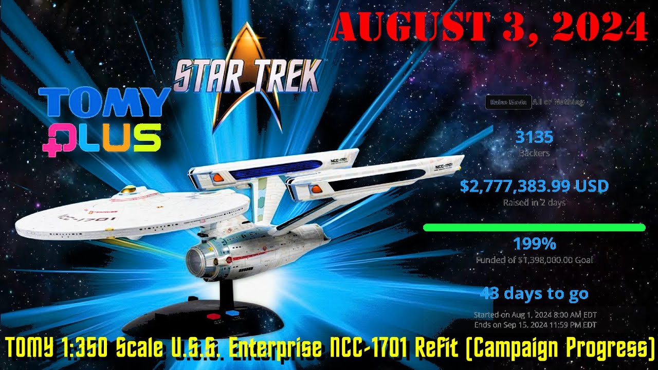 TOMY 1/350 Enterprise Refit Update August 3, 2024 (Campaign Progress ...