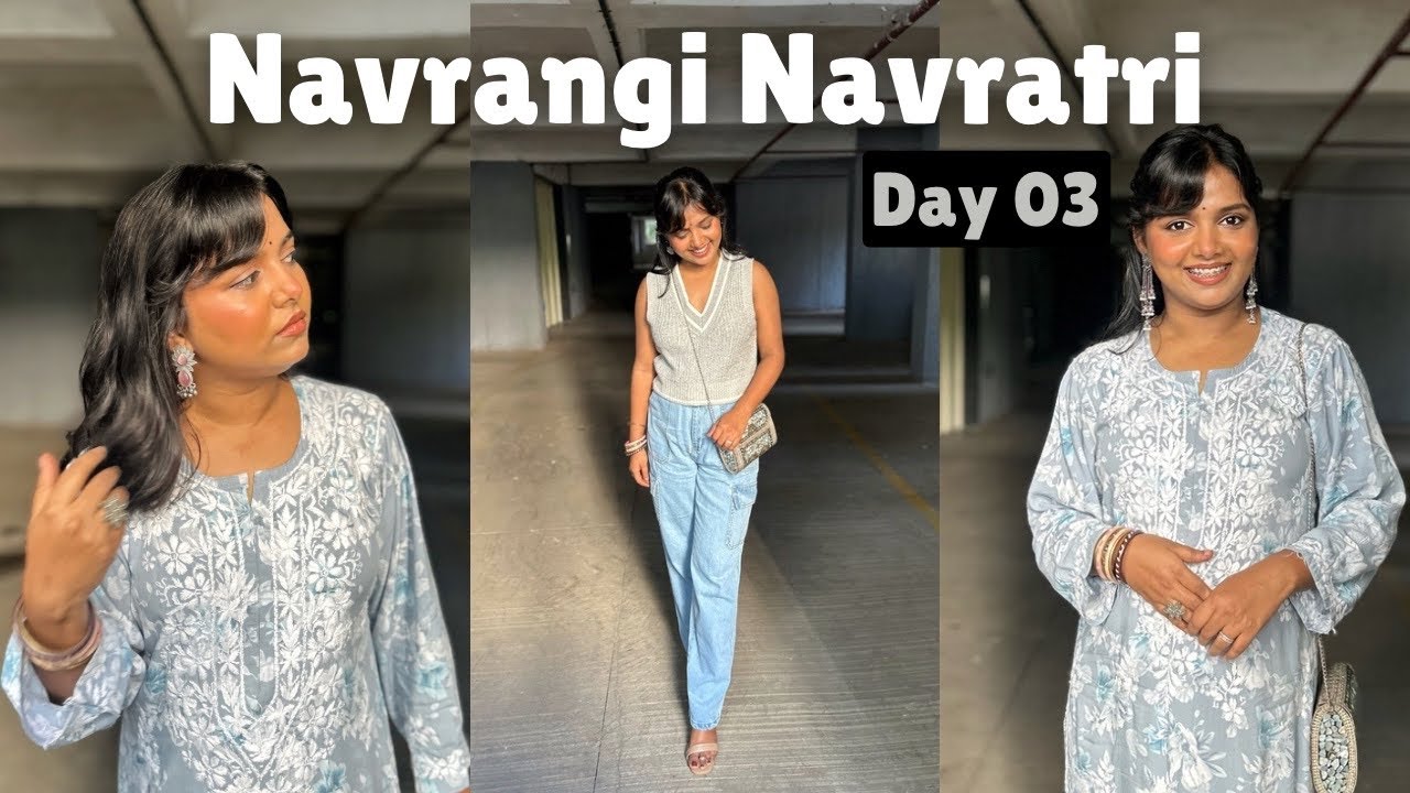 DAY 03 of NAVRANGI NAVRATRI | GREY | FESTIVE STYLING & MAKEUP | MARATHI ...