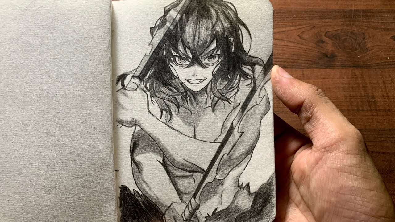 How to draw Inosuke Hashibira || Demon slayer || Step by step portrait ...