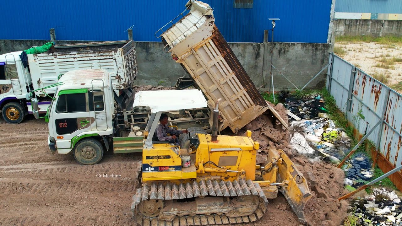 Amazing Full Complete Fill Land! Garbage Dump & Clear Pushing Trash By ...