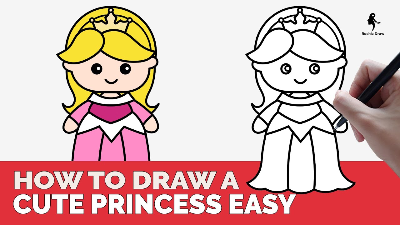 HOW TO DRAW A CUTE PRINCESS EASY - YouTube