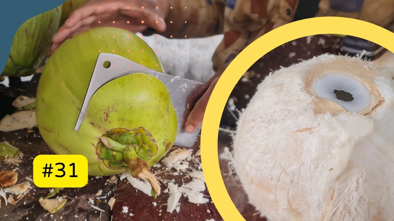 Easy Way To Peeling Young Coconut - Amazing Coconut Cutting Skills ...